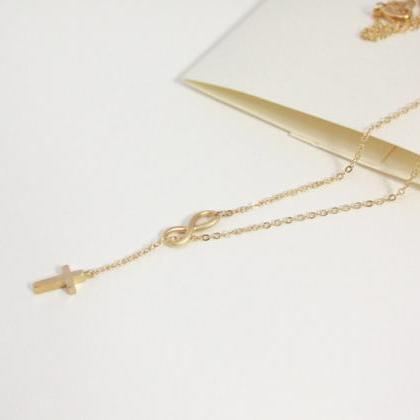 Cross Infinity Necklace, Cross Lariat Necklace, Cross And Infinity Lariat, Forever, Christmas ...