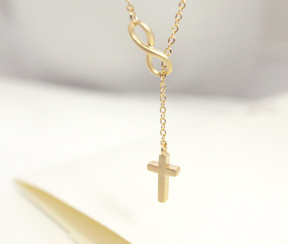 Cross Infinity Necklace, Cross Lariat Necklace, Cross And Infinity Lariat, Forever, Christmas ...