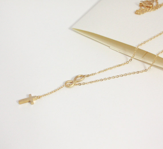 Cross Infinity Necklace, Cross Lariat Necklace, Cross And Infinity ...