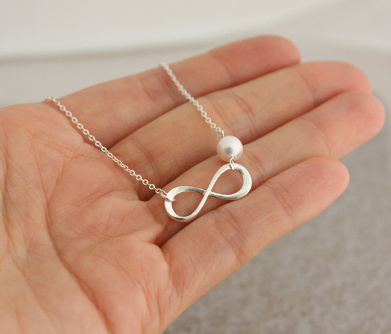 Sterling Silver Infinity Necklace, Simple Infinity Necklace,swarovski ...